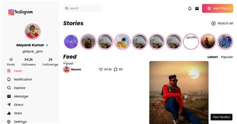 Instagram Clone Final Codesandbox