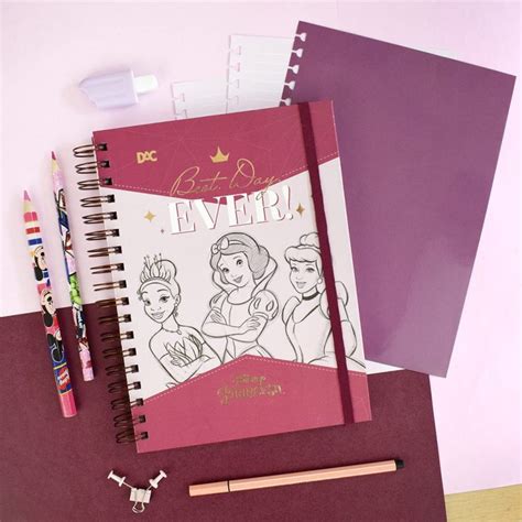Caderno Smart colegial folhas e divisórias reposicionáveis Disney