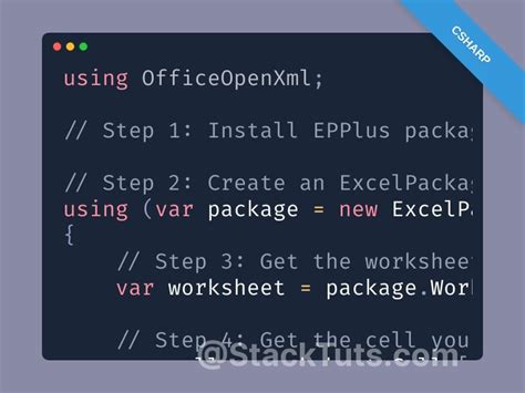 How To Read Single Excel Cell Value In C StackTuts