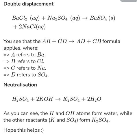 Define Double Displacement Reaction And Write It S Main Difference With