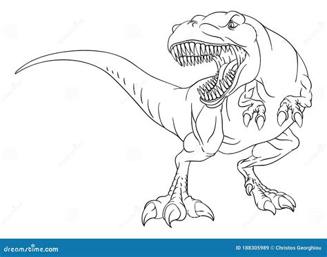 Page De Livre De Coloriage De Bandes Dessin Es Dataset Rex Du Dinosaure