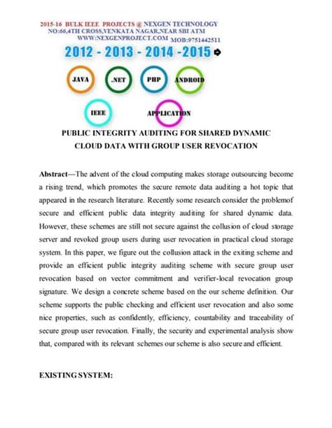 public integrity auditing for shared dynamic cloud data with group user revocation pdf