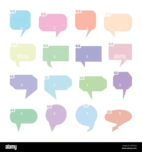 Pastel Color Speech Bubble Quote Remark Mentions Quotations Frame And