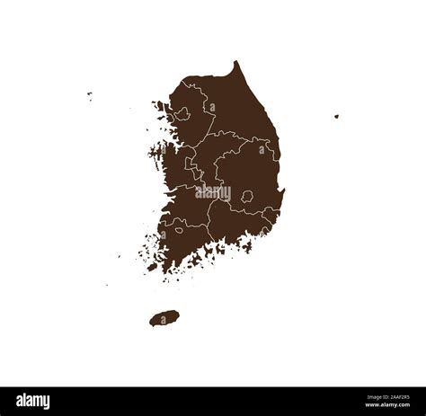 Mapa de Corea del Sur Estados mapa de la frontera Ilustración