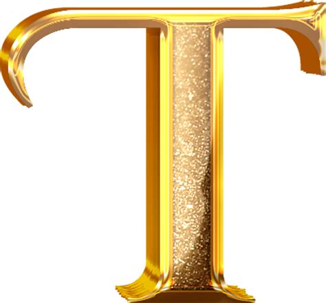 D Gold Effect Letter T Png