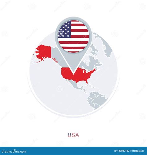 Mapa Y Bandera Icono De Los Estados Unidos De Am Rica Del Mapa Del
