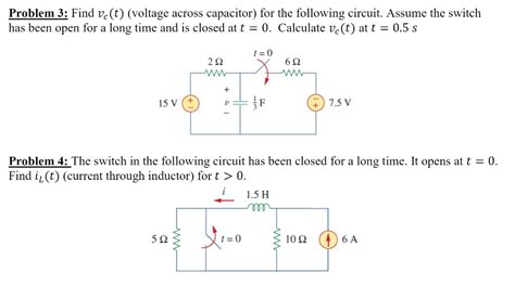 Solved Problem Find V T Voltage Across Capacitor For Chegg