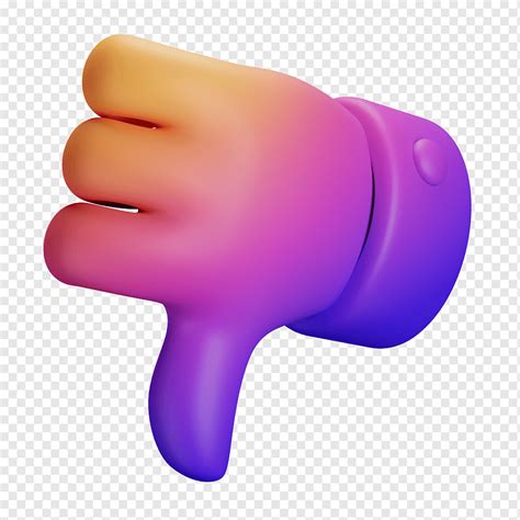 Polegar para baixo gradiente de cor 3D ícone png PNGWing
