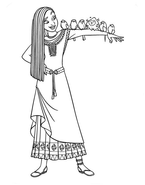 Disney Wish Movie Asha Coloring Page Coloring Pages