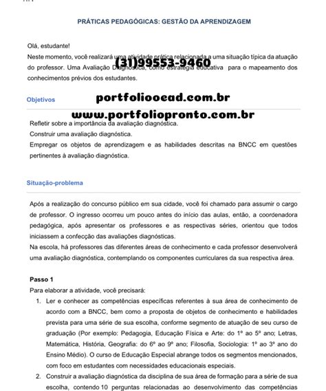 Práticas pedagógicas Bncc e arte de educar Portfolio Pronto