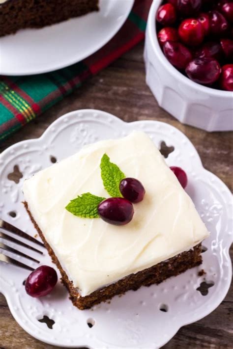 Gingerbread Cake With Cream Cheese Frosting Oh Sweet Basil