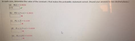 solved in each case determine the value of the constant c