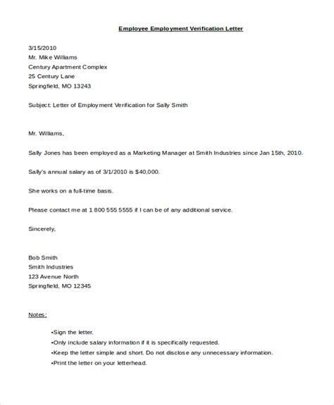 FREE 11 Employee Verification Letter Samples PDF MS Word Google Docs