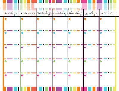 Cute Blank Week Calender Templates Free Calendar