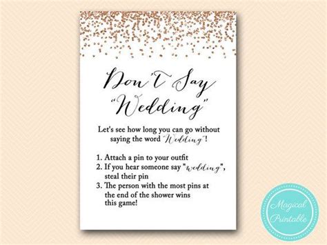 Don T Say Wedding Don T Say A Word Clothespin Game Printable Rose