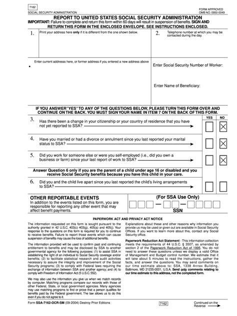 SSA 7162 OCR SM 2004 Fill And Sign Printable Template Online US