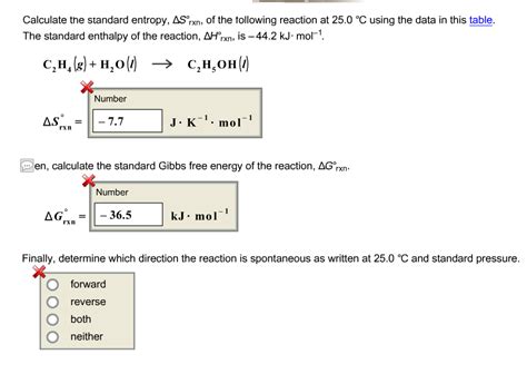 Solved Calculate The Standard Entropy Delta S Rxn Degree Chegg