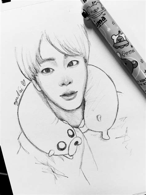 How To Draw Jin Bts Step By Step At Drawing Tutorials