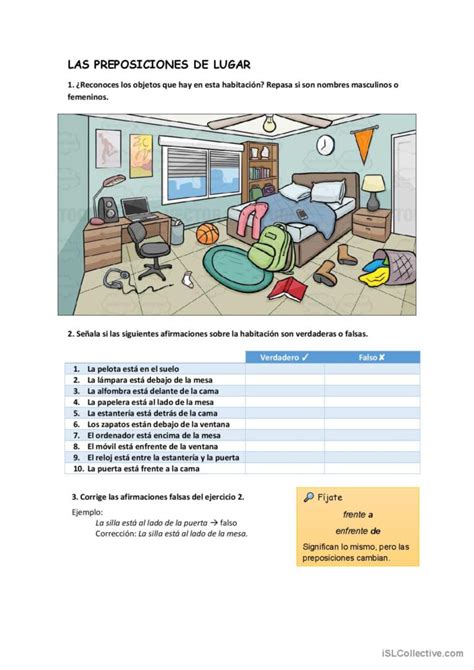Preposiciones De Lugar Espa Ol Ele Hojas De Trabajo Pdf Doc 7670 The