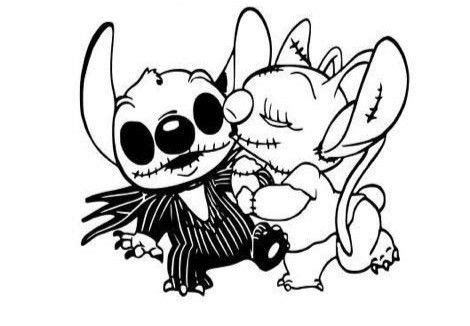 Pin On Cameo Stitch And Angel Stitch Disney Halloween Coloring Pages