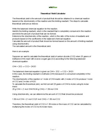 How To Calculate Theoretical Yield 12 Steps With Pictures