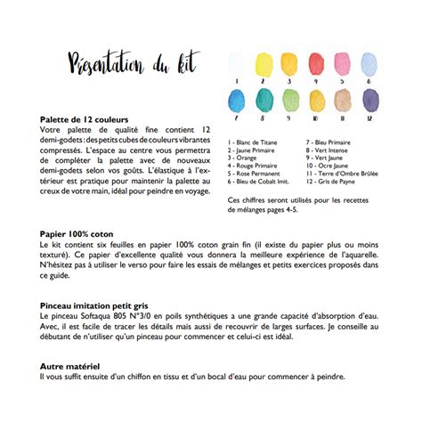 DÉBUTER L AQUARELLE KIT MATÉRIEL ET CONSEILS DE MARIE BOUDON PAR