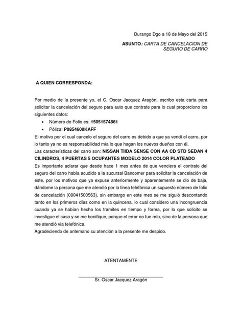 Modelo De Carta Para Dar De Baja Un Seguro Somospymesunidases Porn
