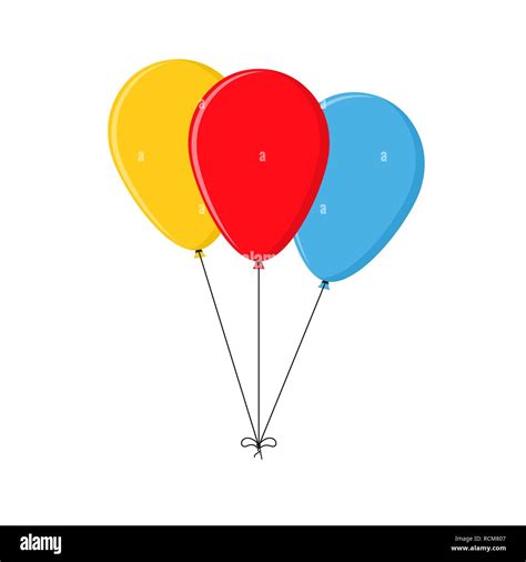 Globos de colores en un diseño plano Ilustración vectorial Globos