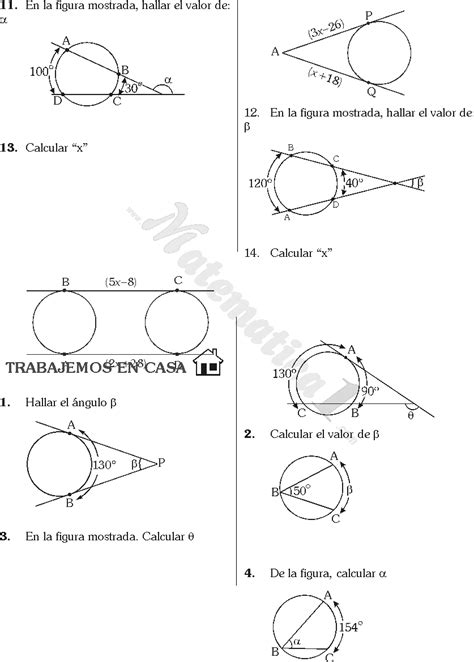 ANGULOS EN LA CIRCUNFERENCIA EJEMPLOS Y PROBLEMAS RESUELTOS PDF