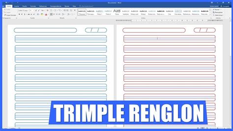 Formato Triple Rengl N Horizontal Plantilla Para Ni Os Off