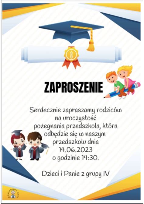 Pożegnanie przedszkola Weseli Sportowcy Przedszkole Publiczne Luboń