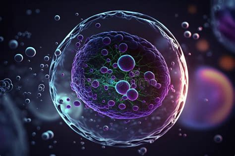 Cellule Staminali Embrionali D Sotto Un Microscopio Illustrazione Di