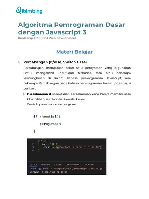algoritma pemrograman dasar dengan javascript 3 pdf