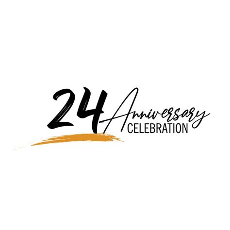 24 Year Anniversary Celebration Logo Design With Black Color Isolated