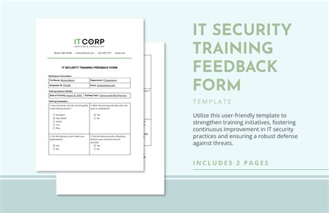 IT Security Training Feedback Form Template In Word PDF Google Docs