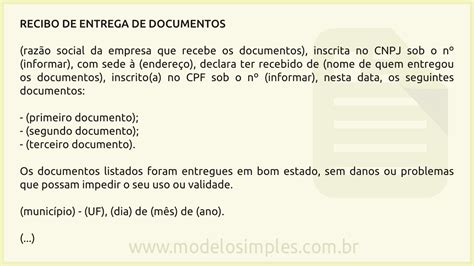 Modelo De Protocolo De Entrega De Documentos Compartilhando Documentos