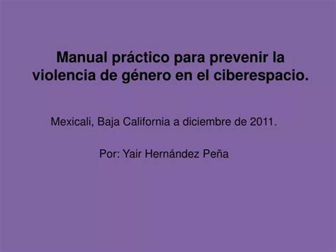 PPT Manual práctico para prevenir la violencia de género en el