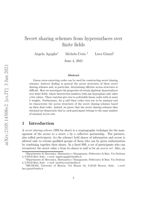 pdf secret sharing schemes from hypersurfaces over finite fields