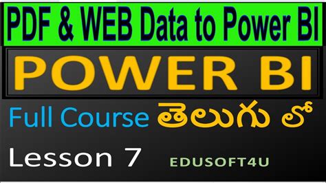 Loading PDF And WEB Data Into Power BI Power BI Full Course In Telugu