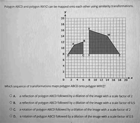 solved polygon abcd and polygon wxyz can be mapped onto each other using similarity