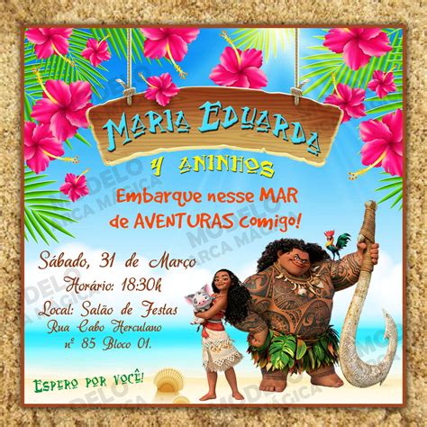 Convite Moana Digital Envio Por Whatsapp Elo
