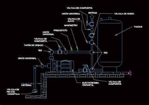 Detalle Sistema Hidroneumatico En Autocad Librer A Cad