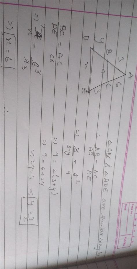 In Each Of The Following Figure Identify The Similar Triangles And Find