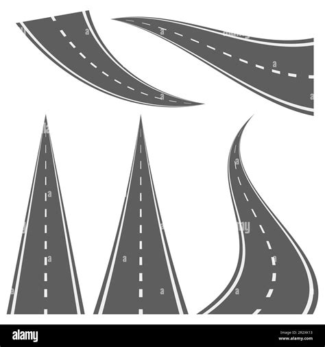 Vector Road Winding Highway Isolated On White Background Stock Vector