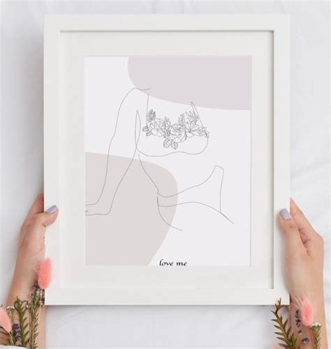 Flower Naked Woman Line Art Set Abstract Woman Body Line Drawing Nude