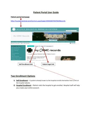 Fillable Online Patient Portal User Guide Oconee Regional Fax Email