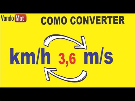 COMO TRANSFORMAR Km H PARA M S Converter Enem Concurso YouTube