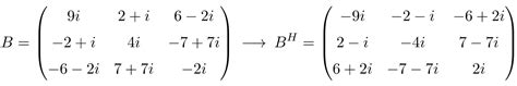 skew hermitian or antihermitian matrix definition examples properties