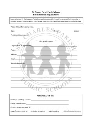 Fillable Online Public Records Request Form Fillable Fax Email