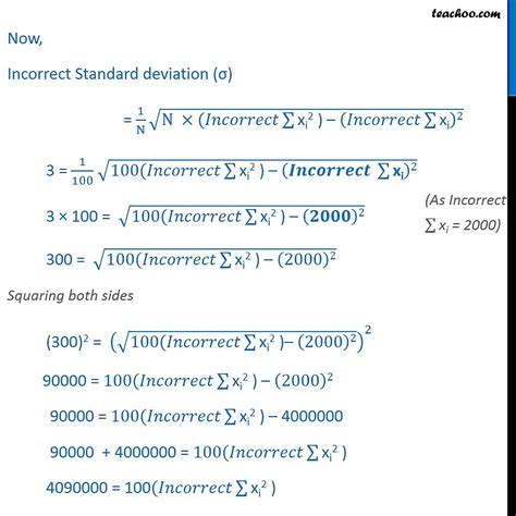 Misc 6 Mean Standard Deviation Of A Group Of 100 Observations